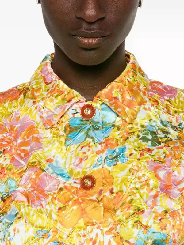 Versace Printed Silk Jacket - Yellow