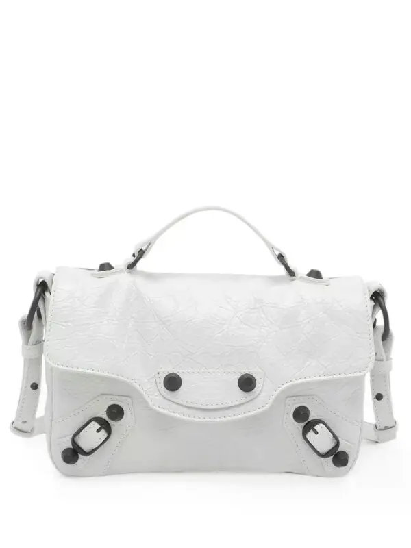 Balenciaga Nano Le City Leather Crossbody Bag - White
