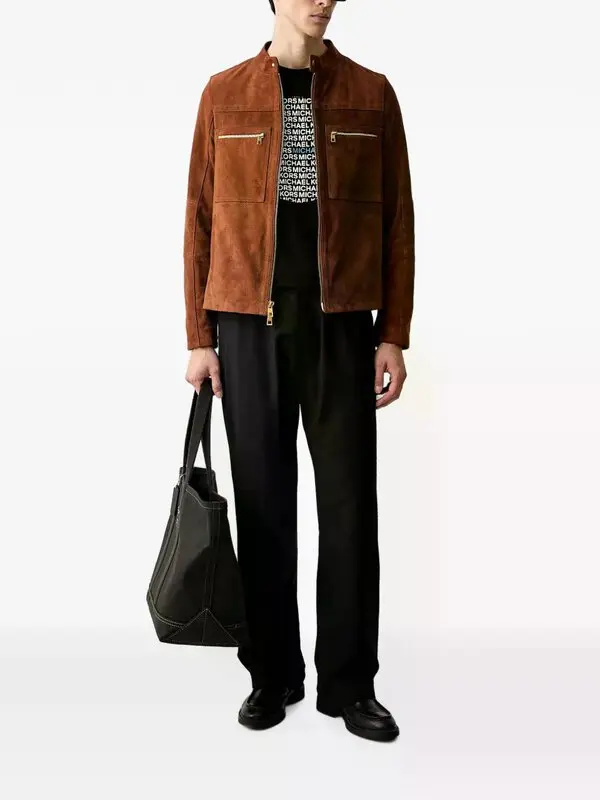 Michael Kors Suede Double-zip Racer Jacket