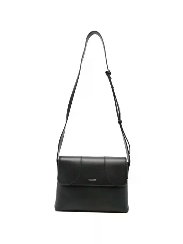 Emporio Armani Smooth-grain Leather Shoulder Bag - Black