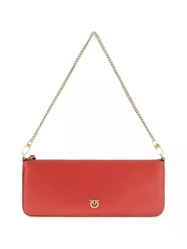 Pinko Horizontal Flat Leather Shoulder Bag