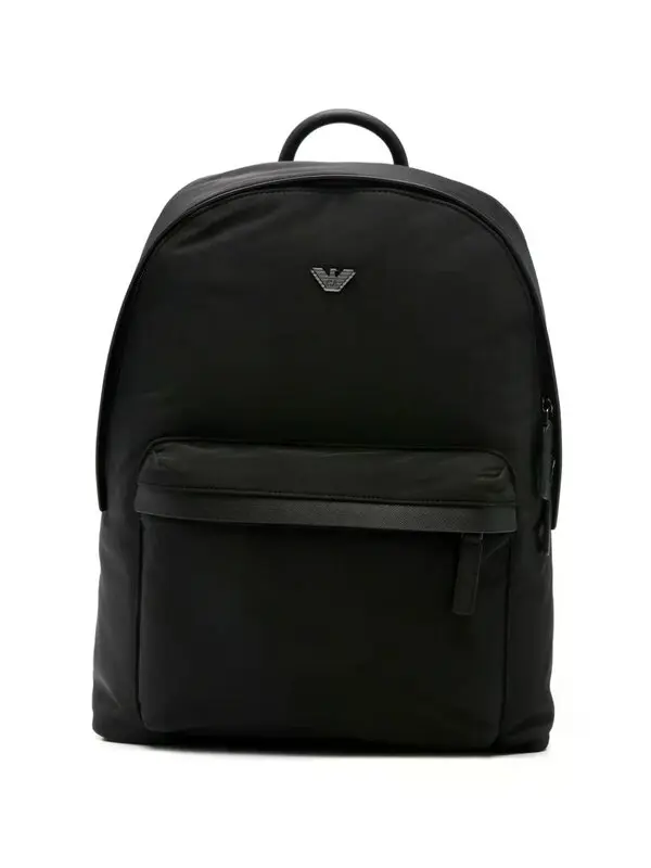 Emporio Armani Logo Plaque Backpack - Black