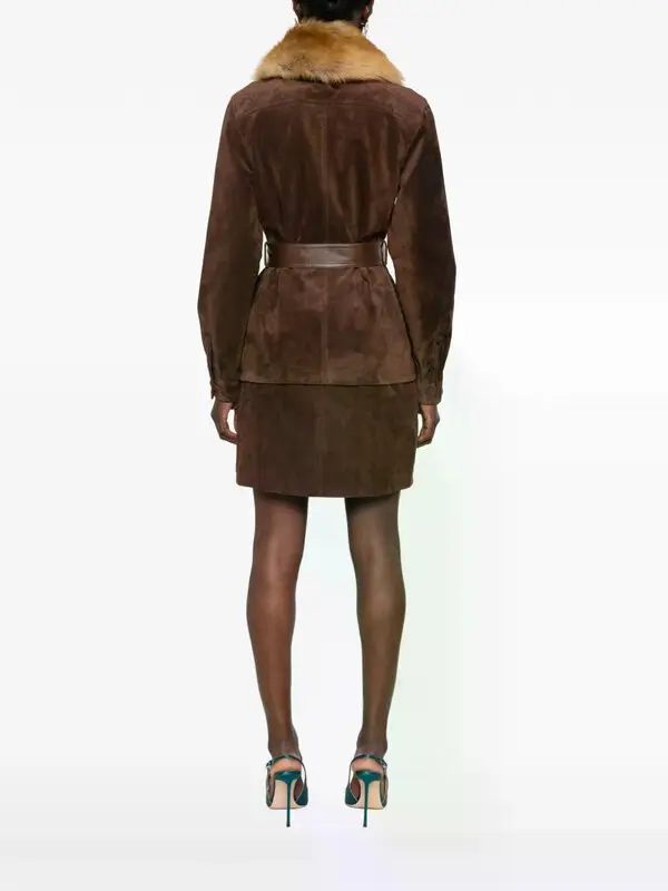 Saint Laurent Belted Leather Jacket