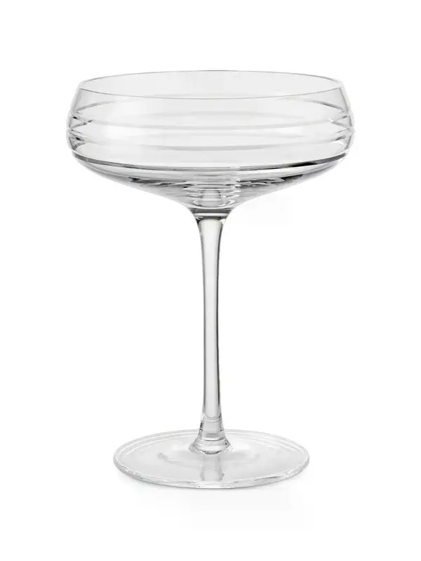 LOUISE ROE Triple-cut Glass Champagne Coupe - White