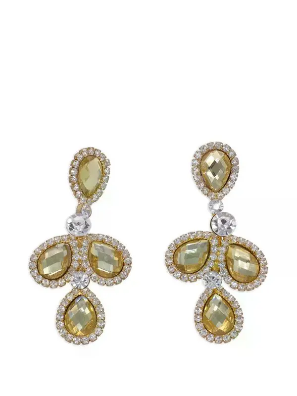 Vintage Crystal-embellished Drop Earrings - Gold