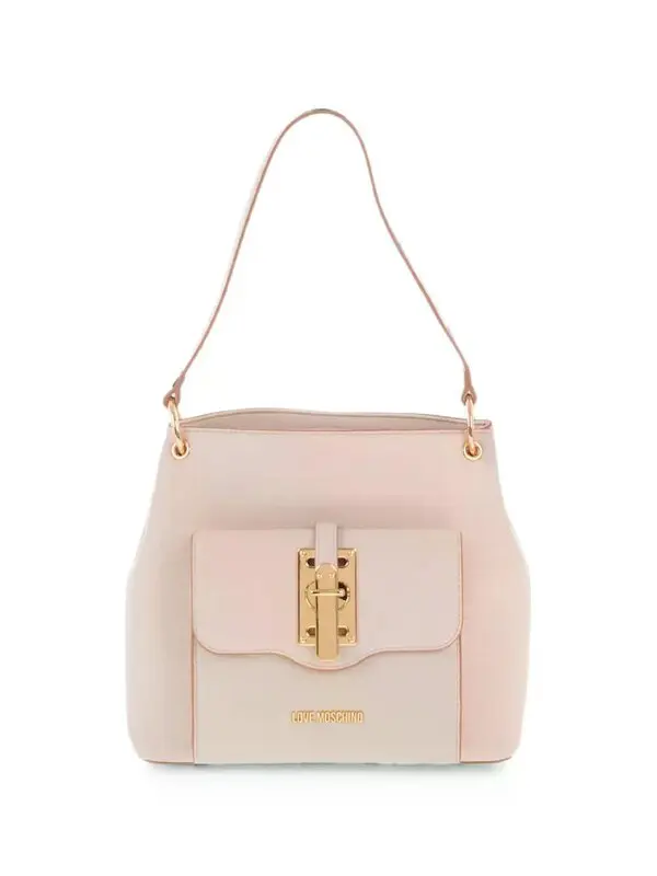 Moschino Logo-plaque Shoulder Bag - Neutrals