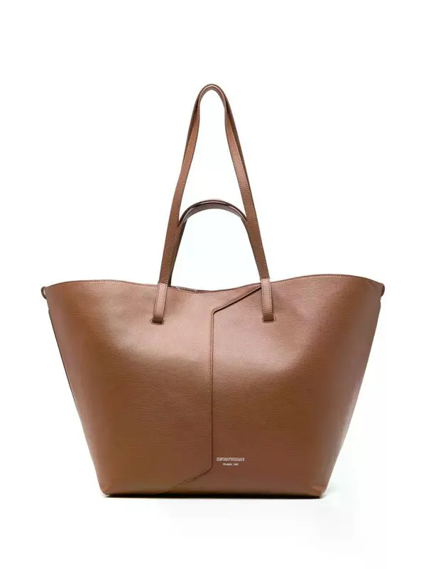 Emporio Armani 1981 Leather Tote Bag - Brown