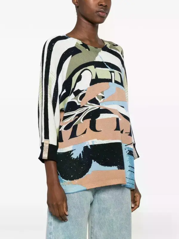 BETTY BARCLAY Abstract Print Sweater