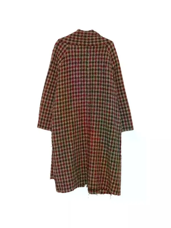 R13 Double-breasted Check-pattern Coat - Brown