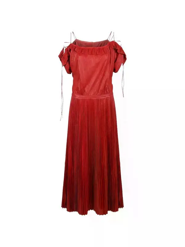 Valentino Garavani Pleated Midi Dress - Red