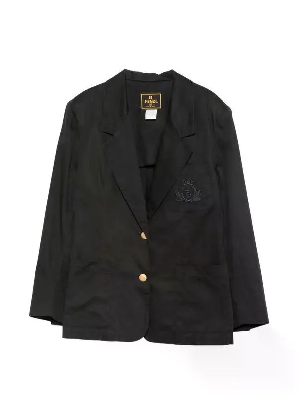 Fendi 1980s Embroidered-logo Blazer
