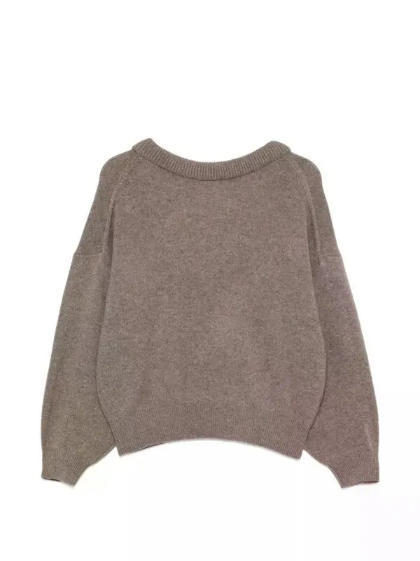 LISA YANG Doria Ribbed-trim Drop-shoulder Sweater