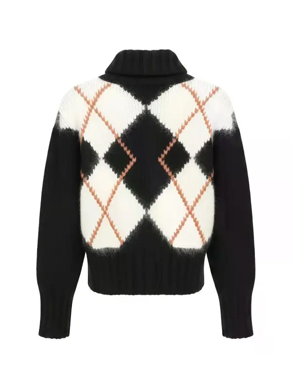 Isaia Argyle-pattern Roll-neck Sweater