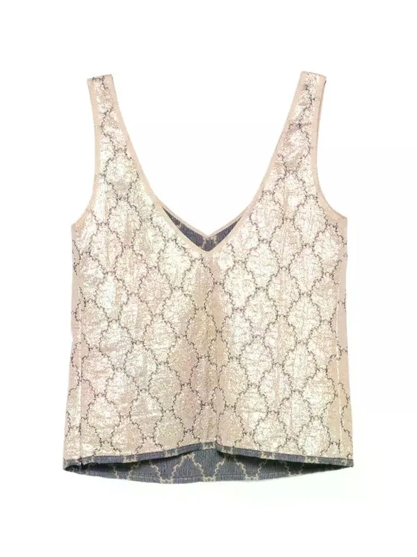 Prada 2000s Metallic-effect Top