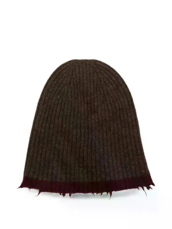 UMA WANG Ribbed Frayed-edge Beanie Hat