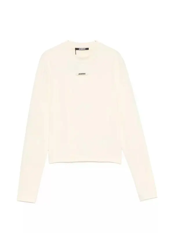 Jacquemus Logo-patch Long-sleeve T-shirt - Neutrals