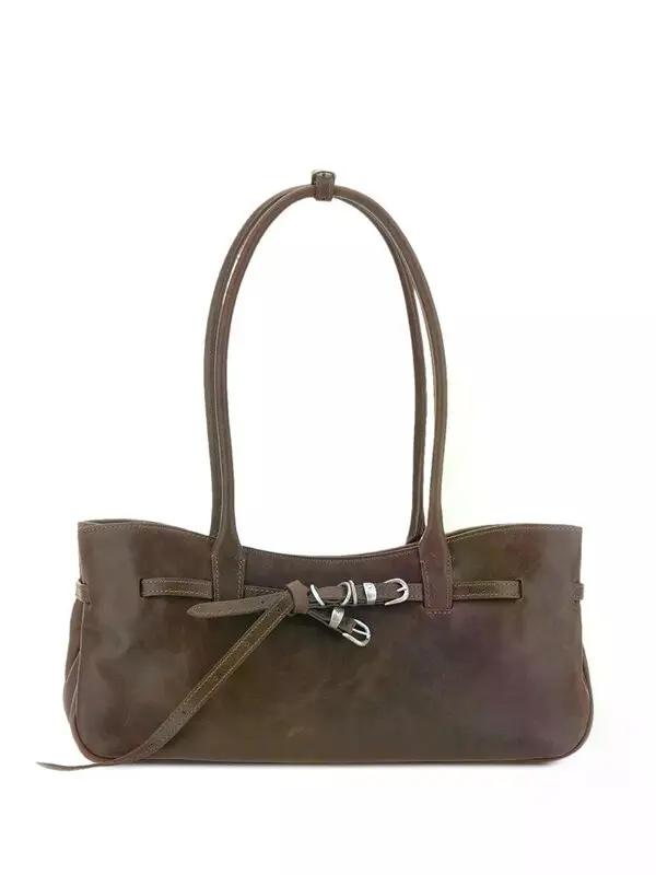 MARGESHERWOOD Knotted Leather Shoulder Bag - Brown