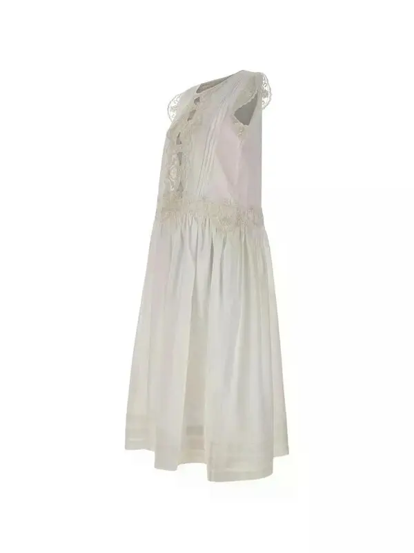MAURIZIO MYKONOS Sleeveless Floral Lace Maxi Dress - White