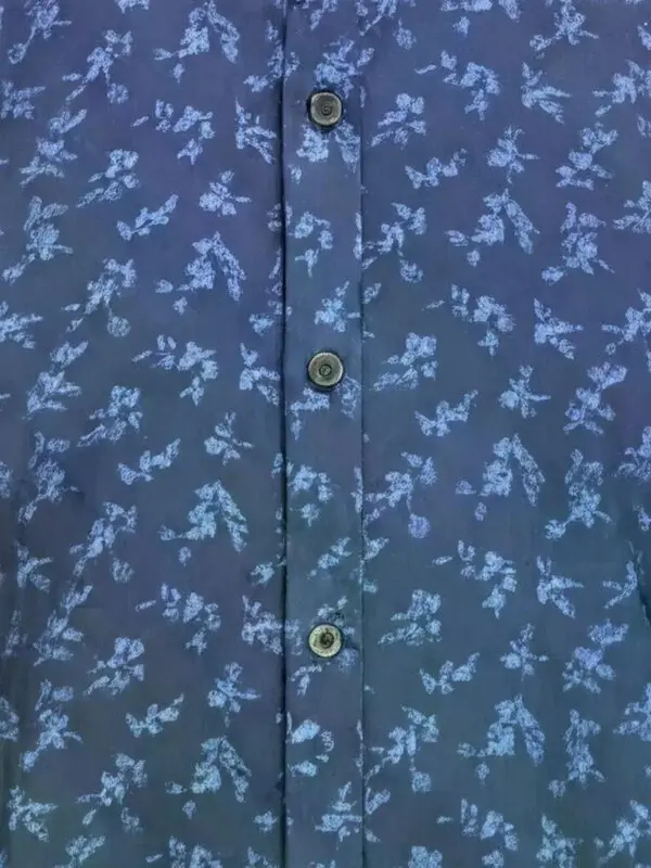 Isaia Floral-print Long-sleeve Shirt - Blue