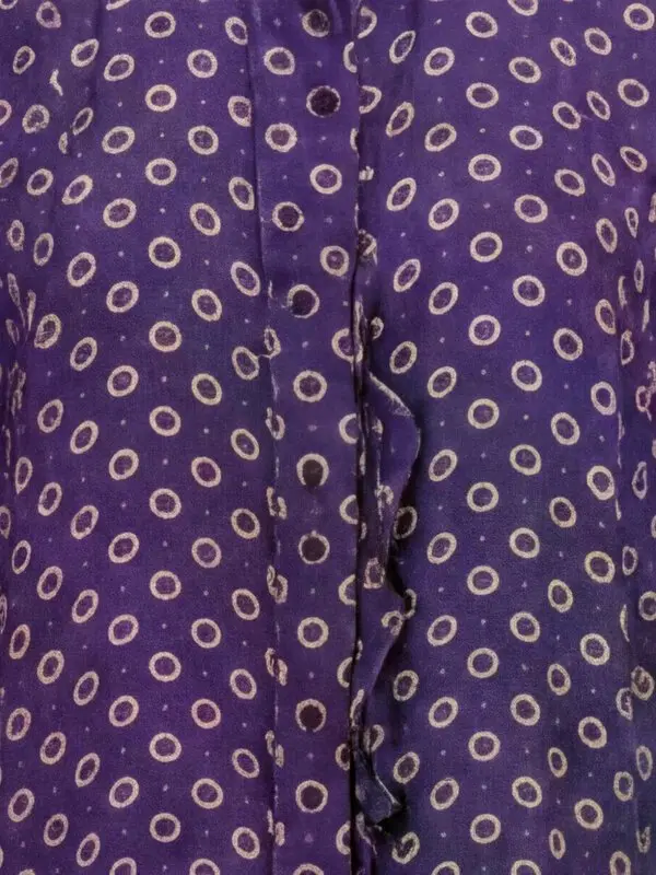 Isaia Ruffled Geometric-print Shirt