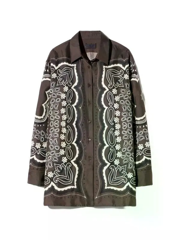 NILI LOTAN Alfie Bandana Print Shirt