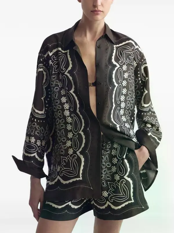 NILI LOTAN Alfie Bandana Print Shirt