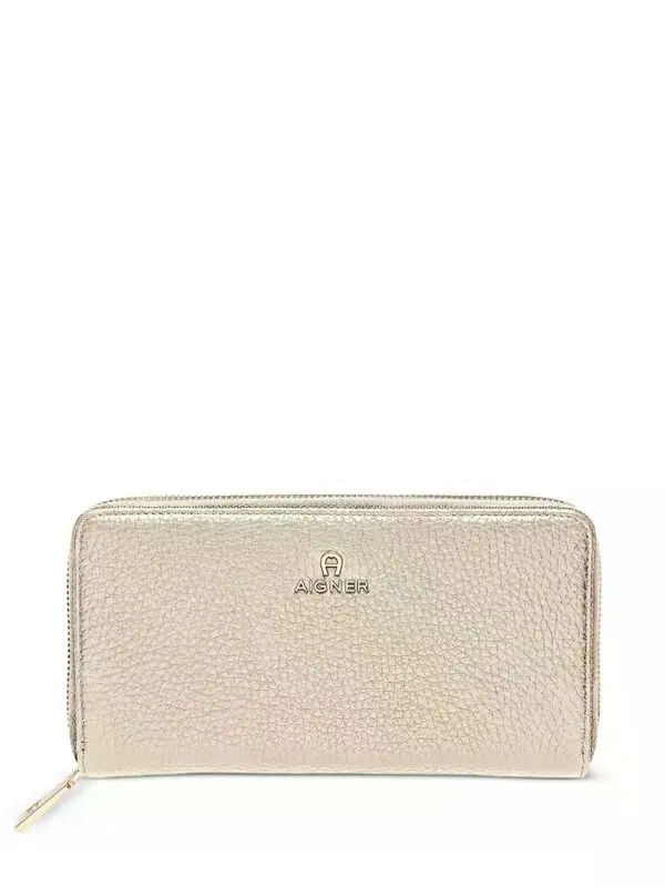 AIGNER Ivy Pebbled-leather Wallet - Neutrals