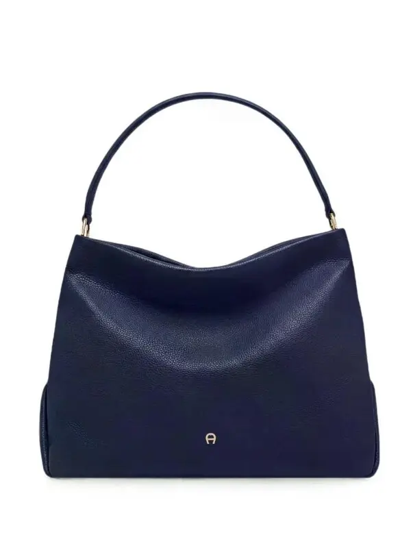 AIGNER Medium Paola Pebbled Shoulder Bag - Blue