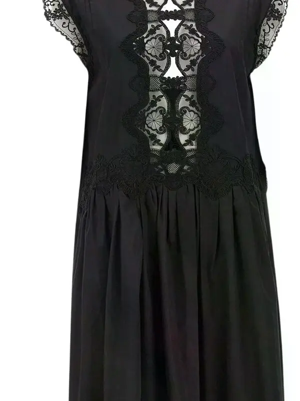 MAURIZIO MYKONOS Lace-insert Ruffled Maxi Dress