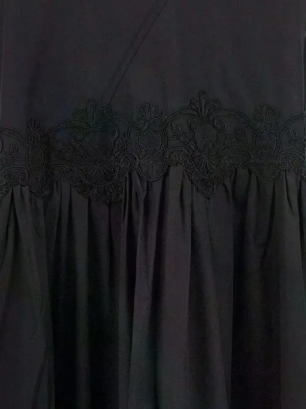 MAURIZIO MYKONOS Lace-insert Ruffled Maxi Dress
