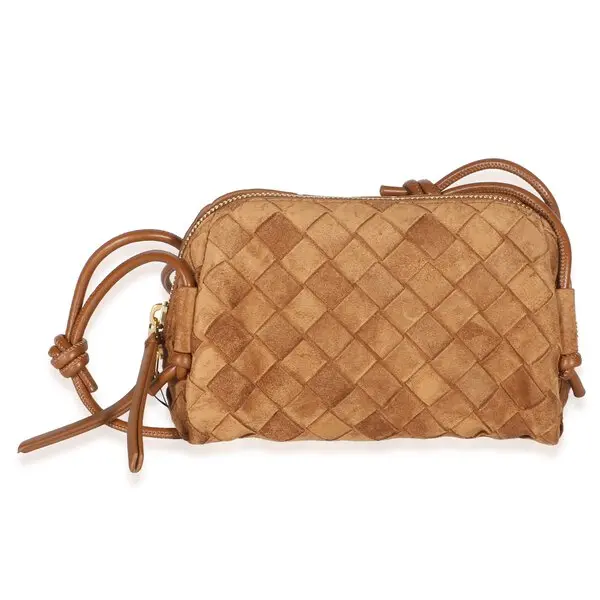Bottega Veneta Amber Suede Pouch - Tan