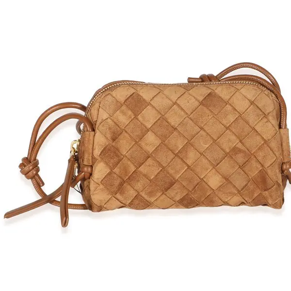 Bottega Veneta Amber Suede Pouch - Tan