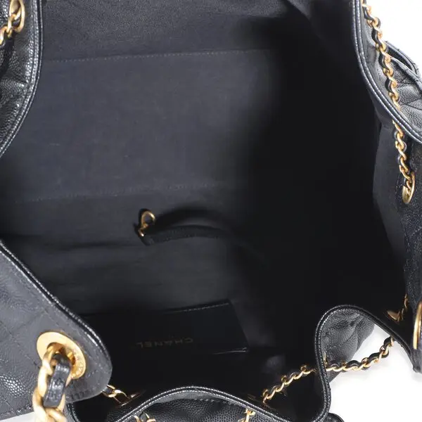 Chanel Quilted Caviar 25 Hobo - Black
