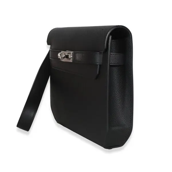 Hermès Epsom Kelly Depeches 25 Clutch With Palladium Hardware