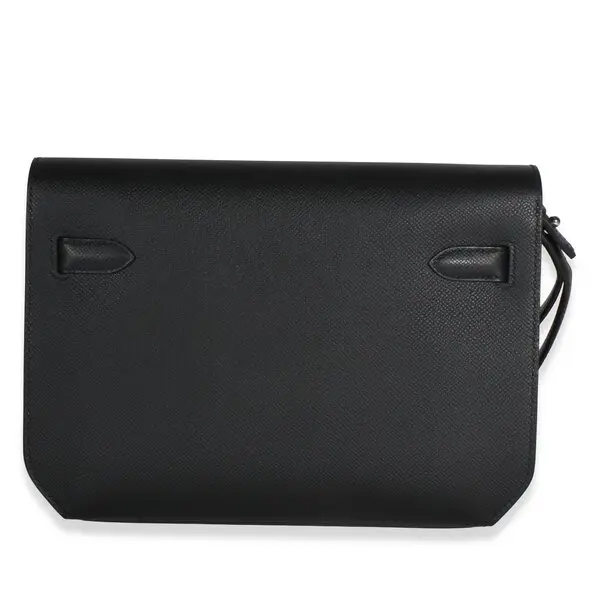 Hermès Epsom Kelly Depeches 25 Clutch With Palladium Hardware