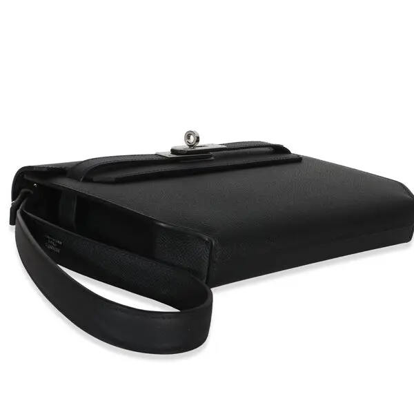 Hermès Epsom Kelly Depeches 25 Clutch With Palladium Hardware