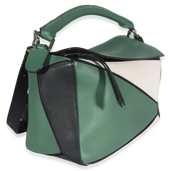 Loewe Multicolor Calfskin Puzzle Bag - Green