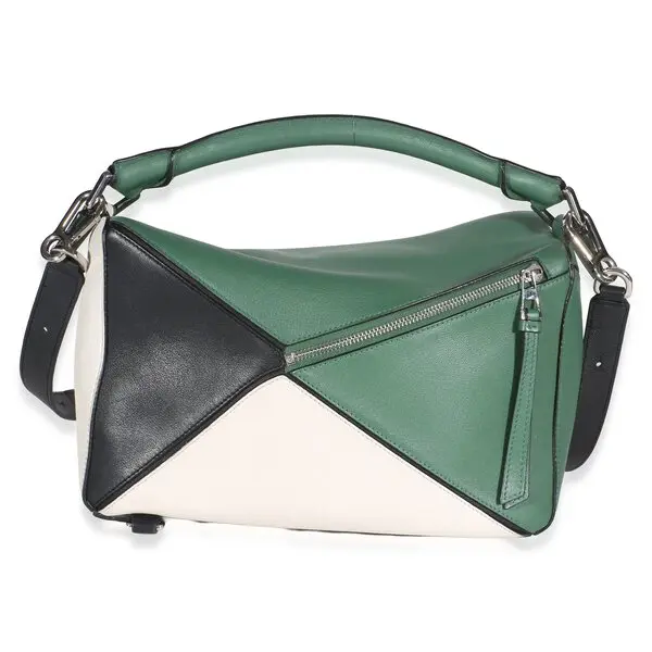 Loewe Multicolor Calfskin Puzzle Bag - Green