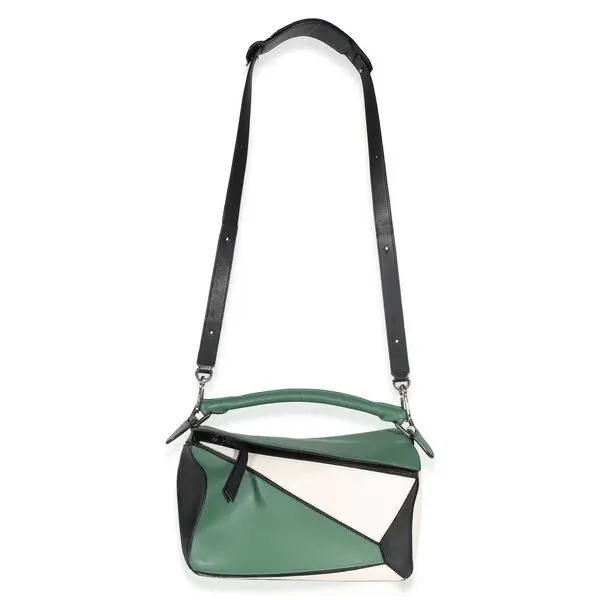 Loewe Multicolor Calfskin Puzzle Bag - Green
