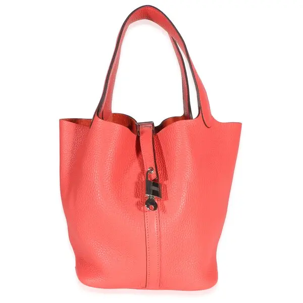 Hermès Rose Jaipur Clemence Picotin Lock 22 Phw - Pink