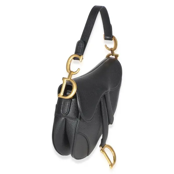 Dior Grained Calfskin Saddle Bag - Black