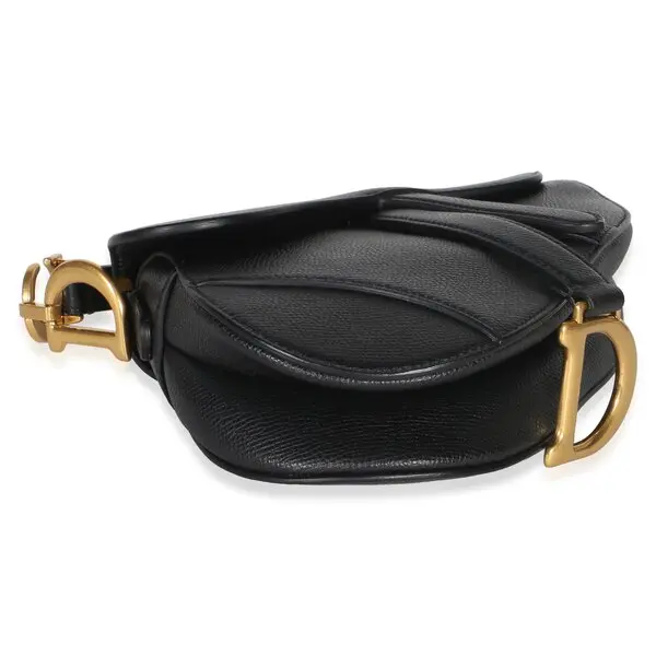 Dior Grained Calfskin Saddle Bag - Black
