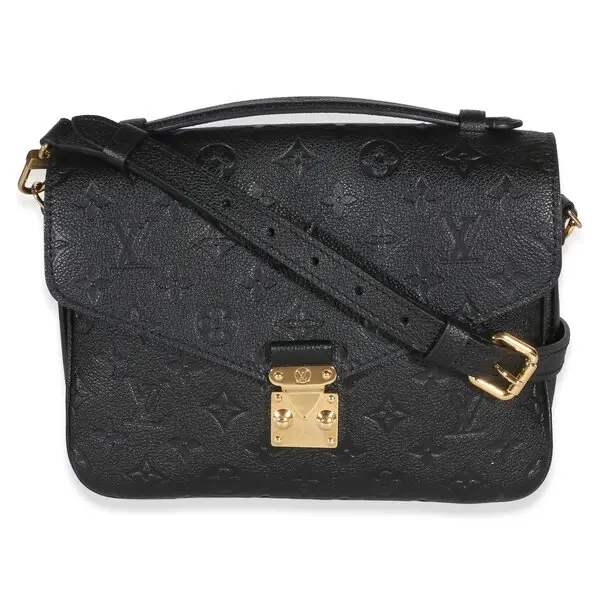 LOUIS VUITTON Monogram Empreinte Pochette Metis Shoulder Bag - Black