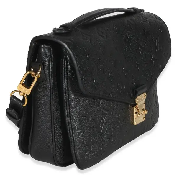 LOUIS VUITTON Monogram Empreinte Pochette Metis Shoulder Bag - Black