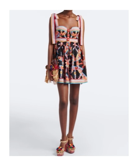 Dolce & Gabbana Printed Woven Platform Sandals