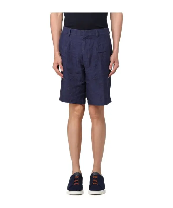 Zegna Pleated Linen Bermuda Shorts
