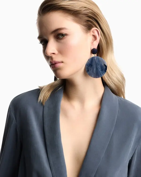 Emporio Armani Marbled-effect Drop Earrings