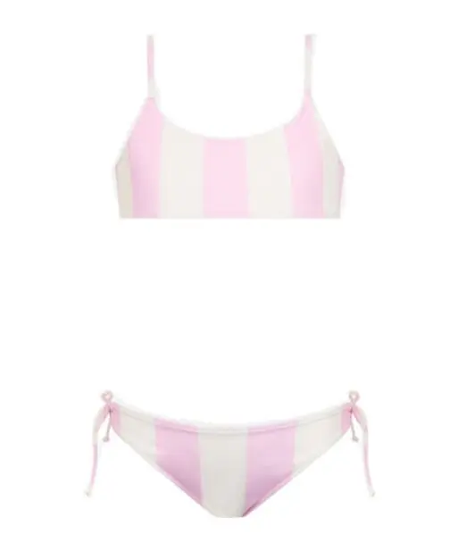 MC2 SAINT BARTH Stripe-pattern Bikini - White