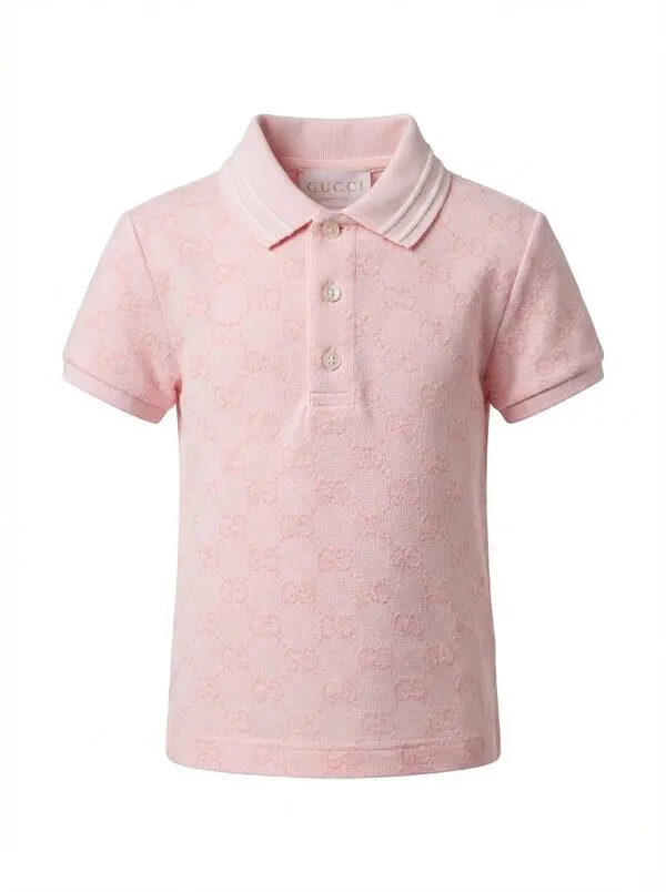 Gucci Baby Gg Cotton Polo Shirt