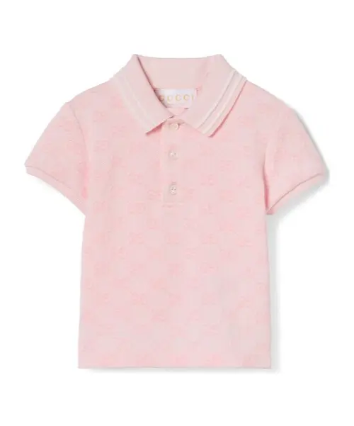 Gucci Baby Gg Cotton Polo Shirt